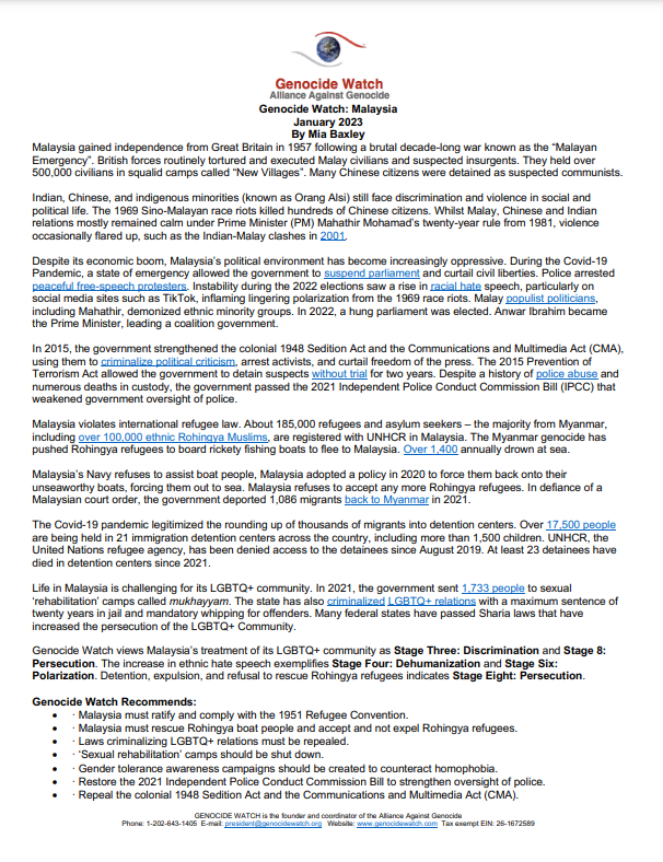 Malaysia | genocidewatch